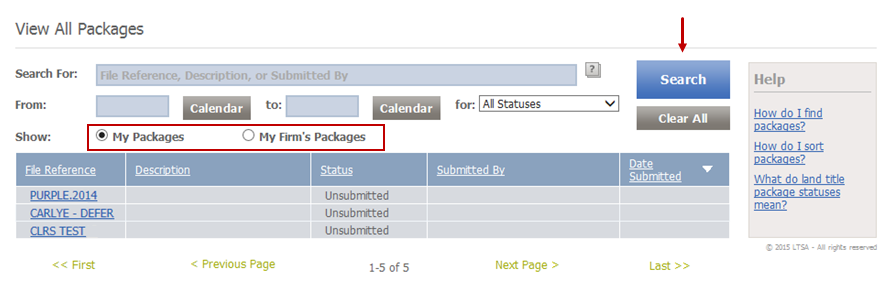 Locate Packages | System Help